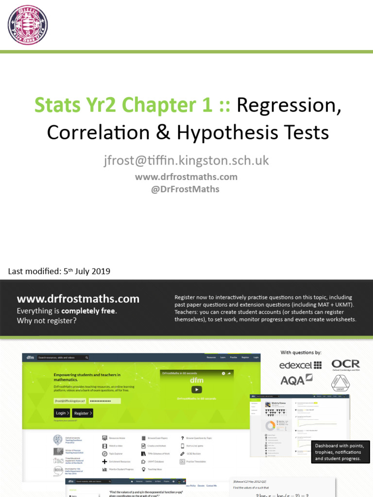 Regression and Correlation Analysis Guide | PDF | Statistical ...