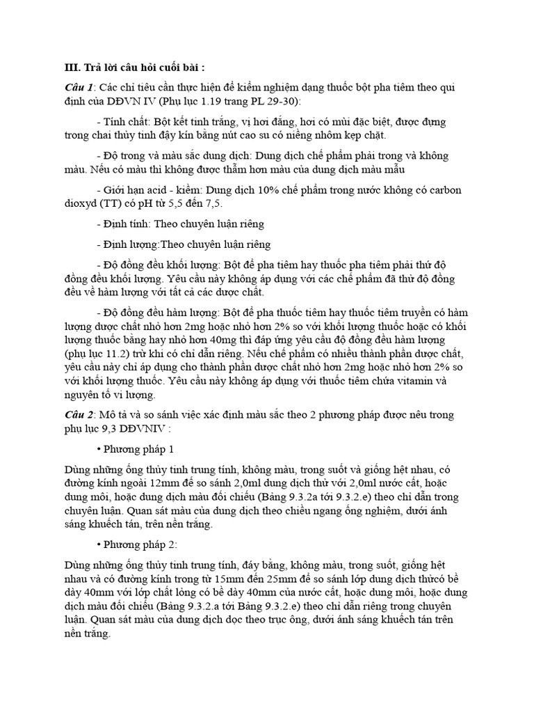 Trl câu hỏi bài 3 | PDF