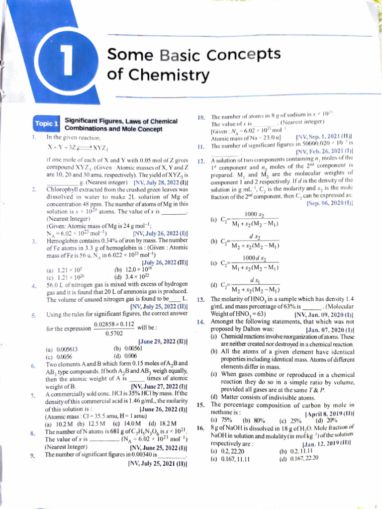 Stoichiometry IIT Mains | PDF