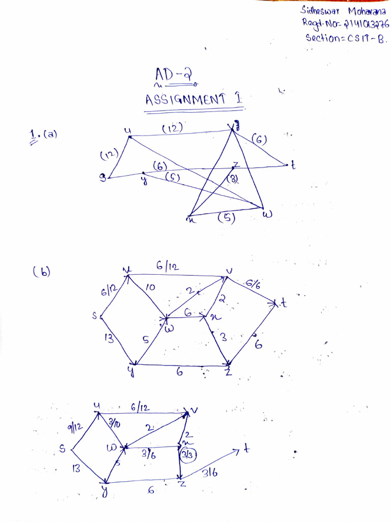 Max Flow Min Cut Algorithm Assignment | PDF | Teaching Methods & Materials