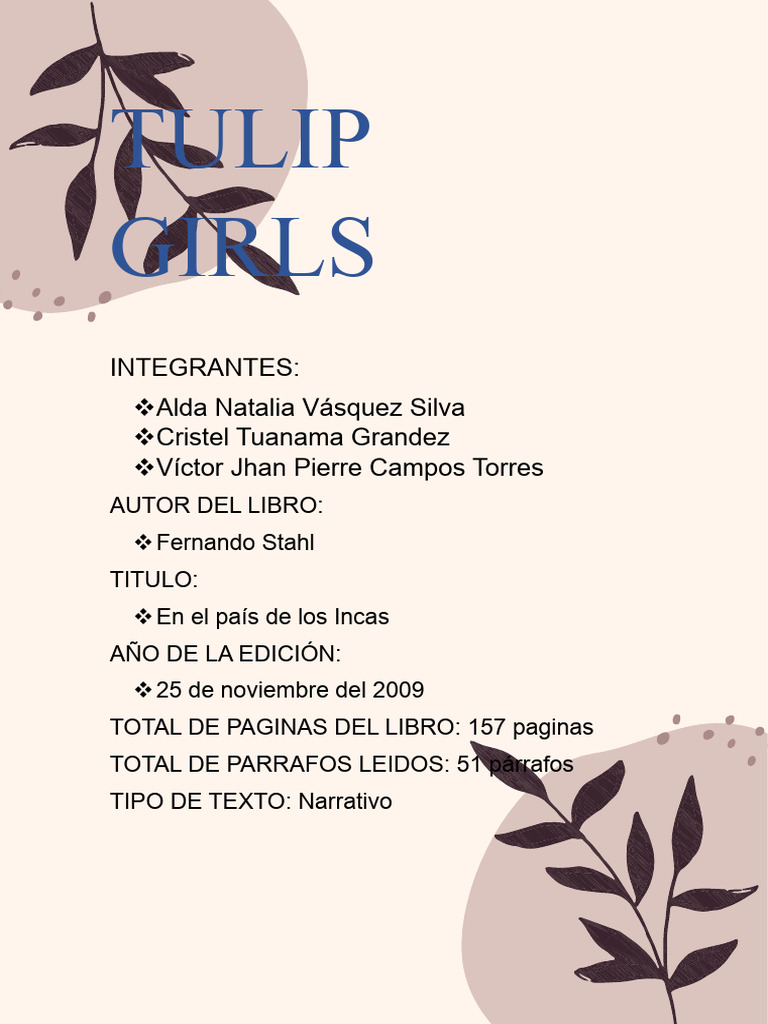 Tulip Girls Resumen 5 y 6 | PDF