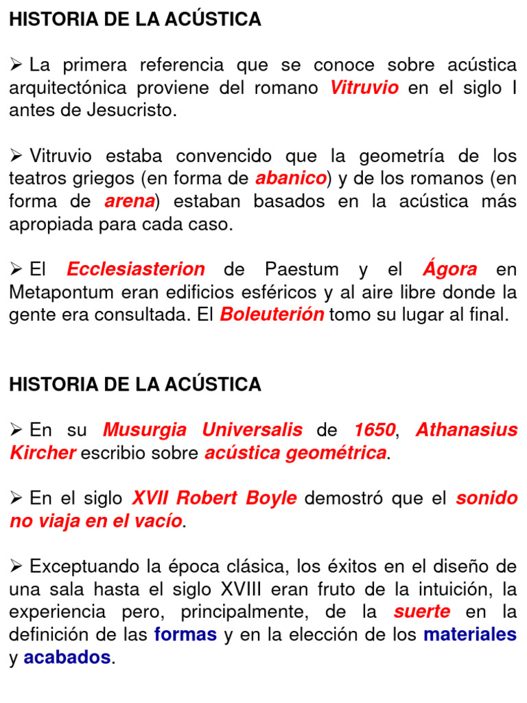 Evolución de la Acústica a lo Largo del Tiempo | PDF | Acústica | Sonido