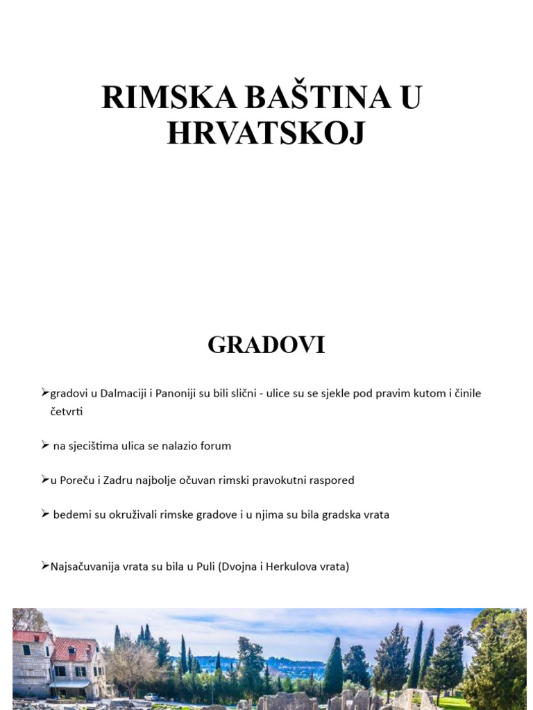 Rimska Baština U Hrvatskoj | PDF