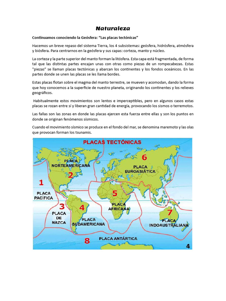 Naturaleza LAS PLACAS TECTÓNICAS y Los Volcanes | PDF | Placas tectónicas | Temblores