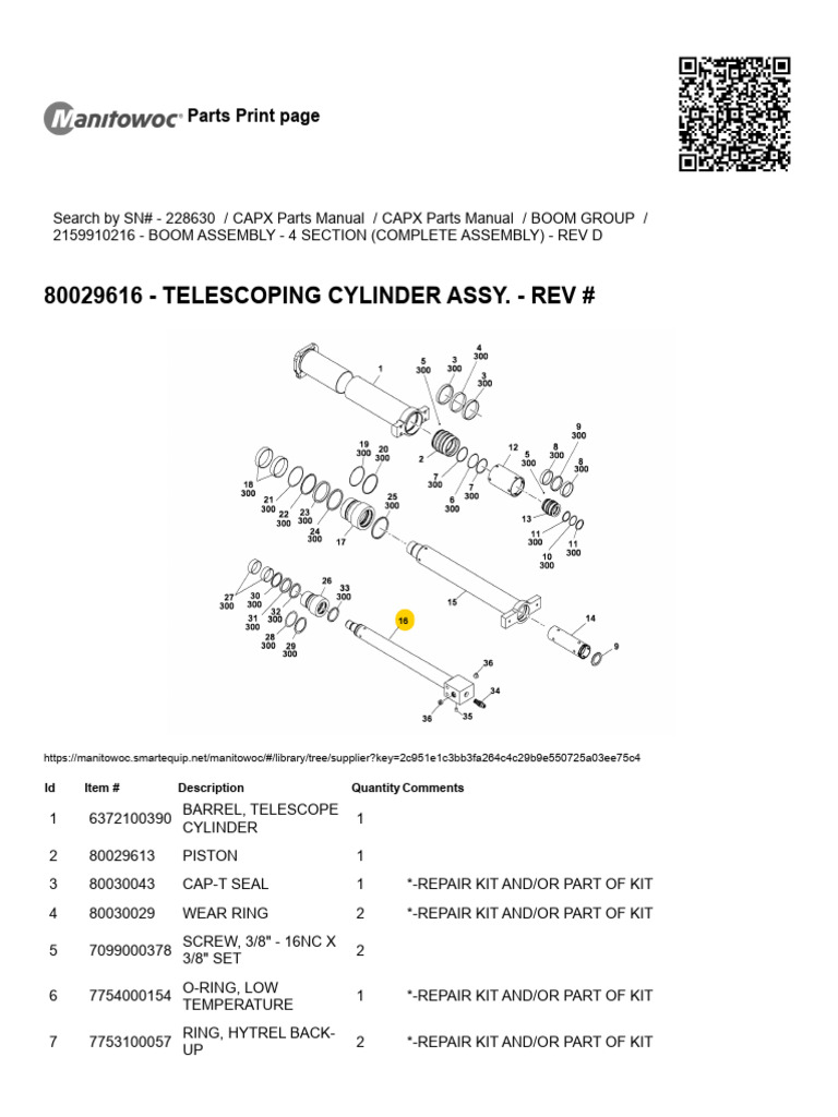 Telescoping Cylinder Assy. - Fig 16 | PDF | Piston | Engines
