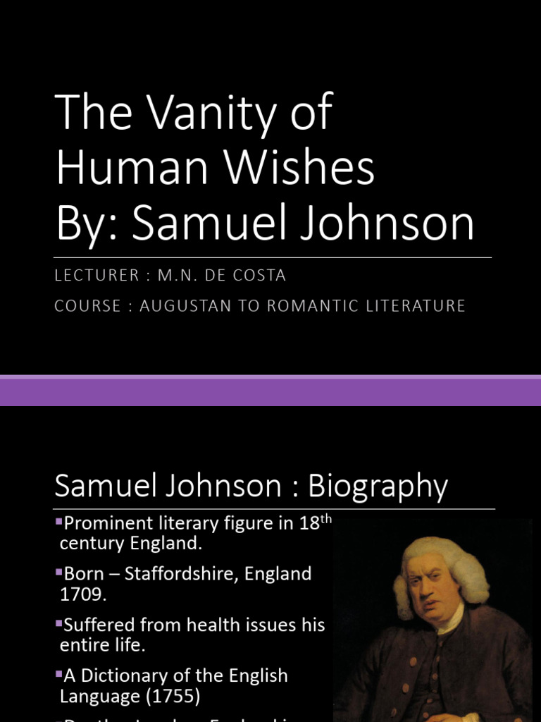 The Vanity of Human Wishes | PDF | Poetry | Samuel Johnson