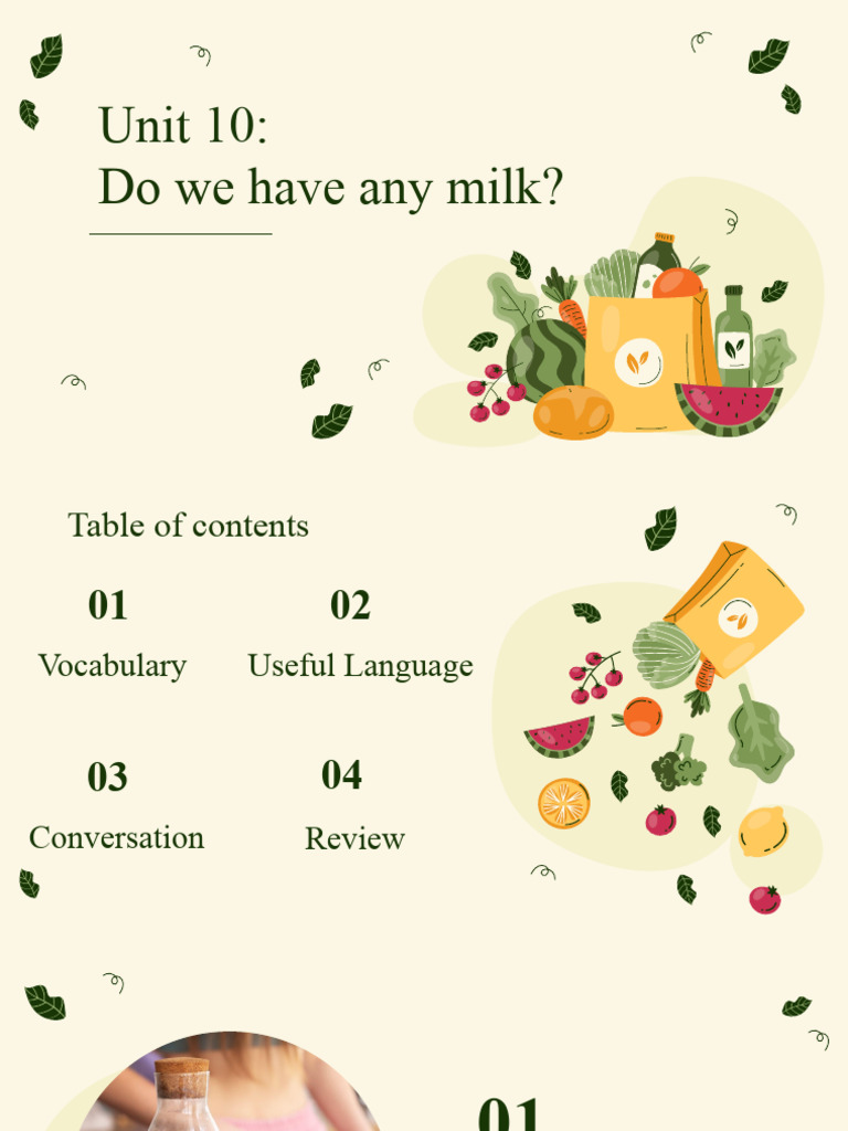 Unit 10 - Do We Have Any Milk | PDF