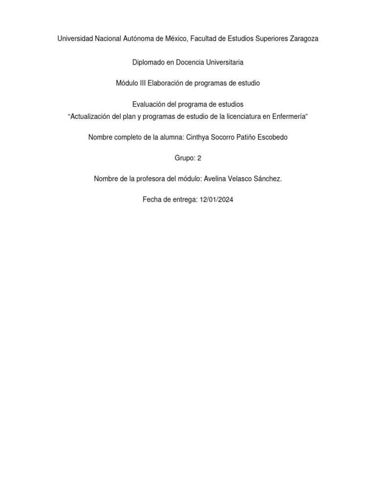 Trabajo final modulo 3 | PDF | Plan de estudios | Evaluación