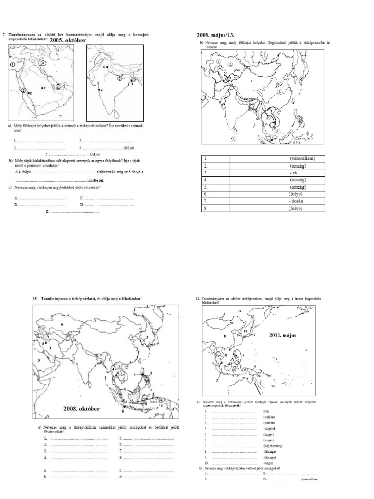 Vaktérkép Ázsia Emelt | PDF