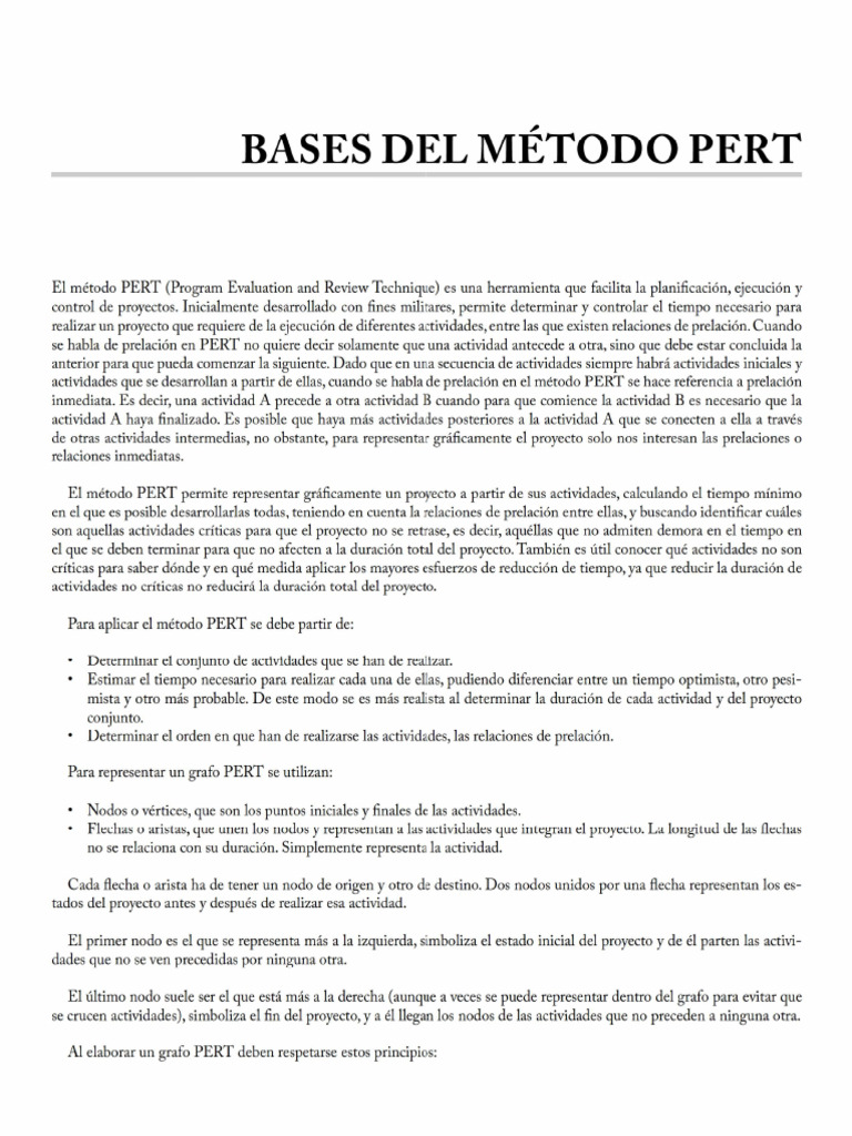 Bases Del Metodo PERT | PDF