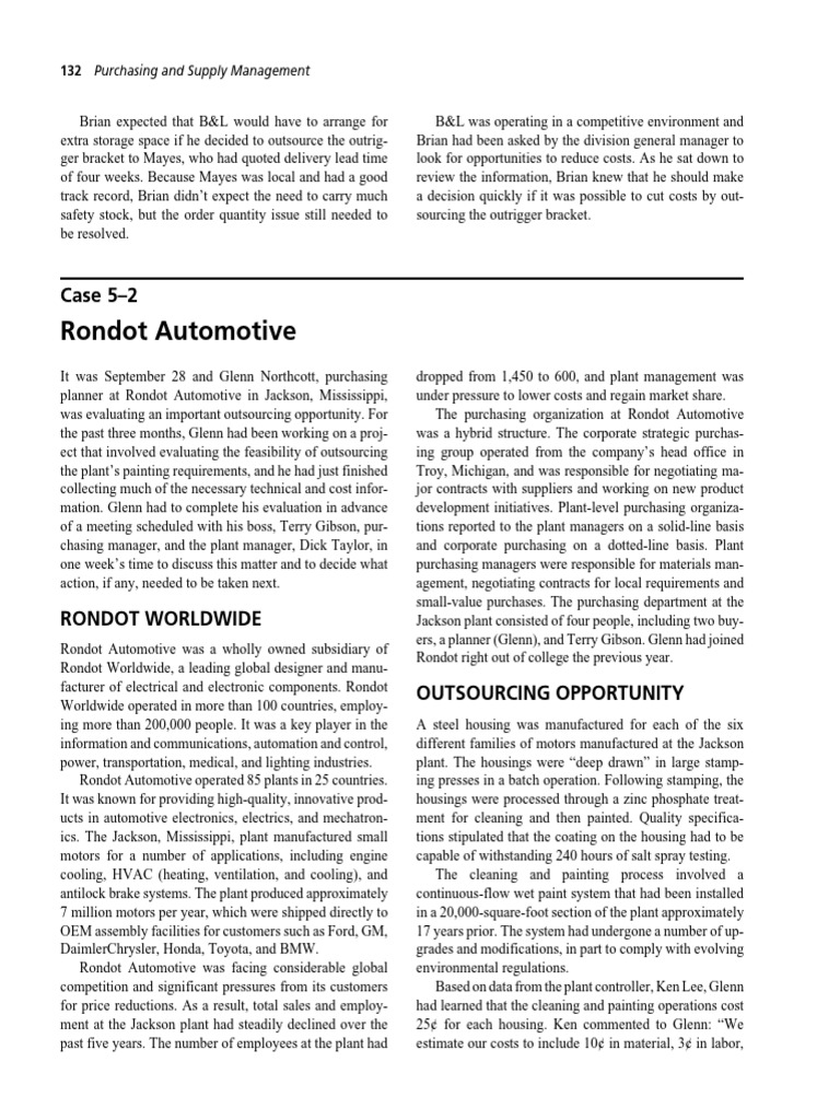 Outsourcing Strategies in Supply Management | PDF | Outsourcing | Paint
