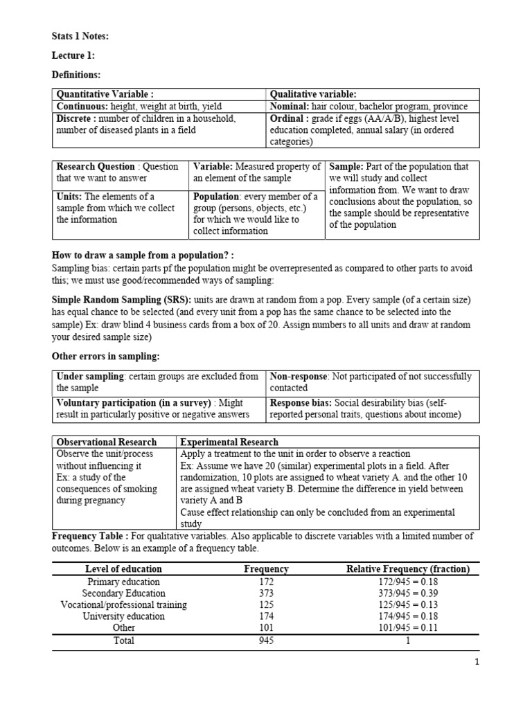 Statistics Concepts and Sampling Methods | PDF | P Value | Statistical ...