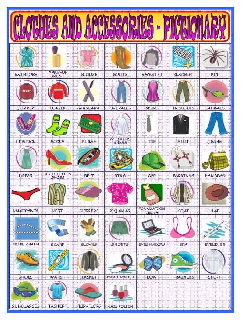 Clothes and Accesories Pictionary | PDF