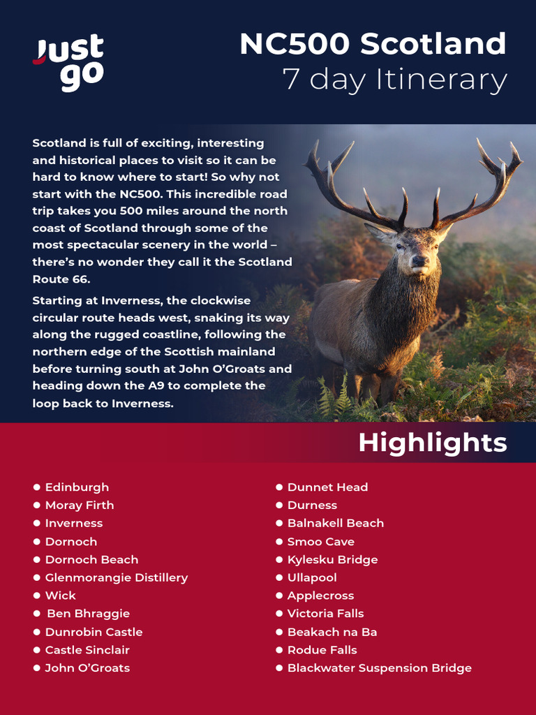 NC500: 7-Day Itinerary Guide | PDF