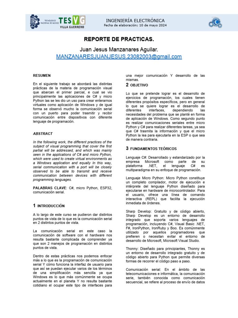 Reporte de practicas (1) | PDF | Entorno de desarrollo integrado | Programación de computadoras