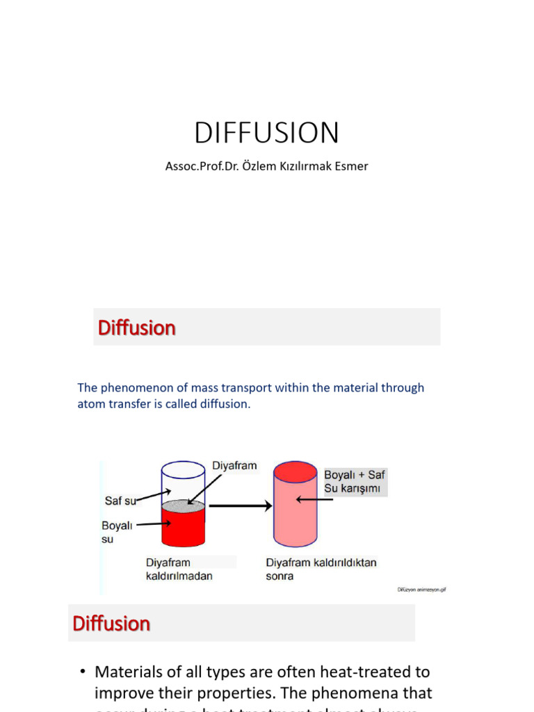 7th WEEK-DIFFUSION (1) (1) - Sıkıştırıldı | PDF | Diffusion | Heat Treating