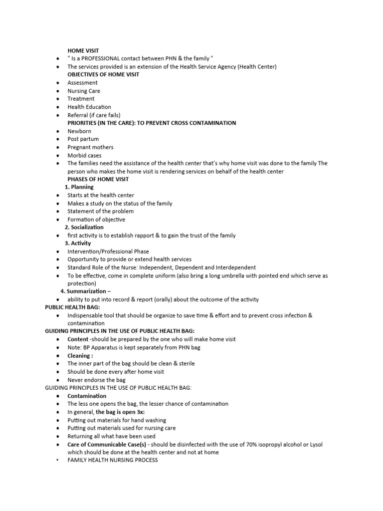 Home Visit Nursing Process Guide | PDF | Evaluation | Nursing