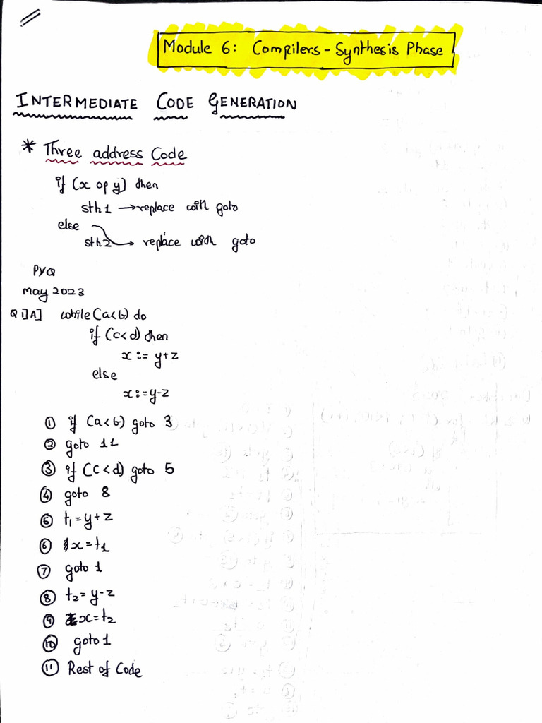 SPCC 6 Compilers Synthesis Phase | PDF
