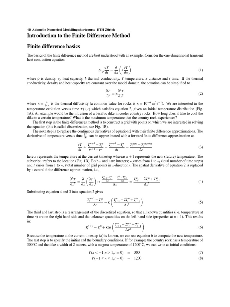 Finite Differerence Intro | PDF | Finite Difference | Numerical Analysis