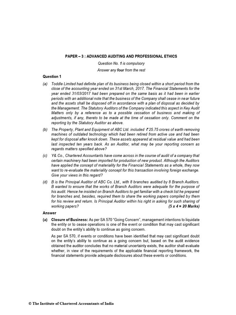 Audit Sa | PDF | Going Concern | Audit