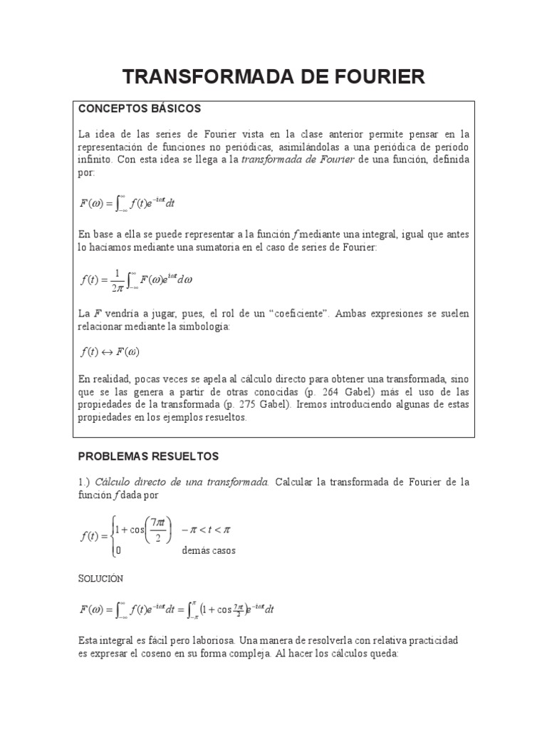Transformada de Fourier | PDF | Transformada de Fourier | Integral