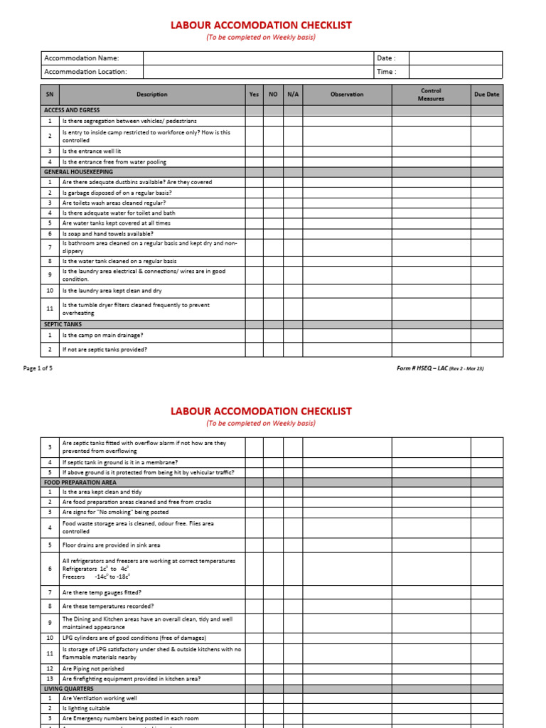 Laboraccommodationchecklistformhseq Lacrev2 230424064130 4cf1e5fb | PDF ...