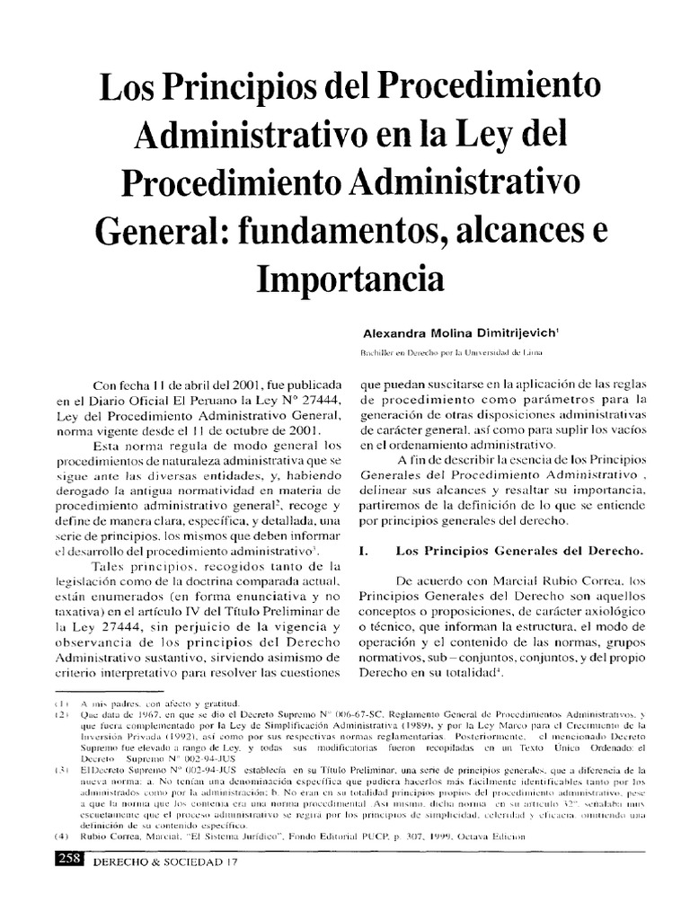 S1 - Principios Del Procedimiento Administrativo en La Ley Del Procedimiento Administrativo ...
