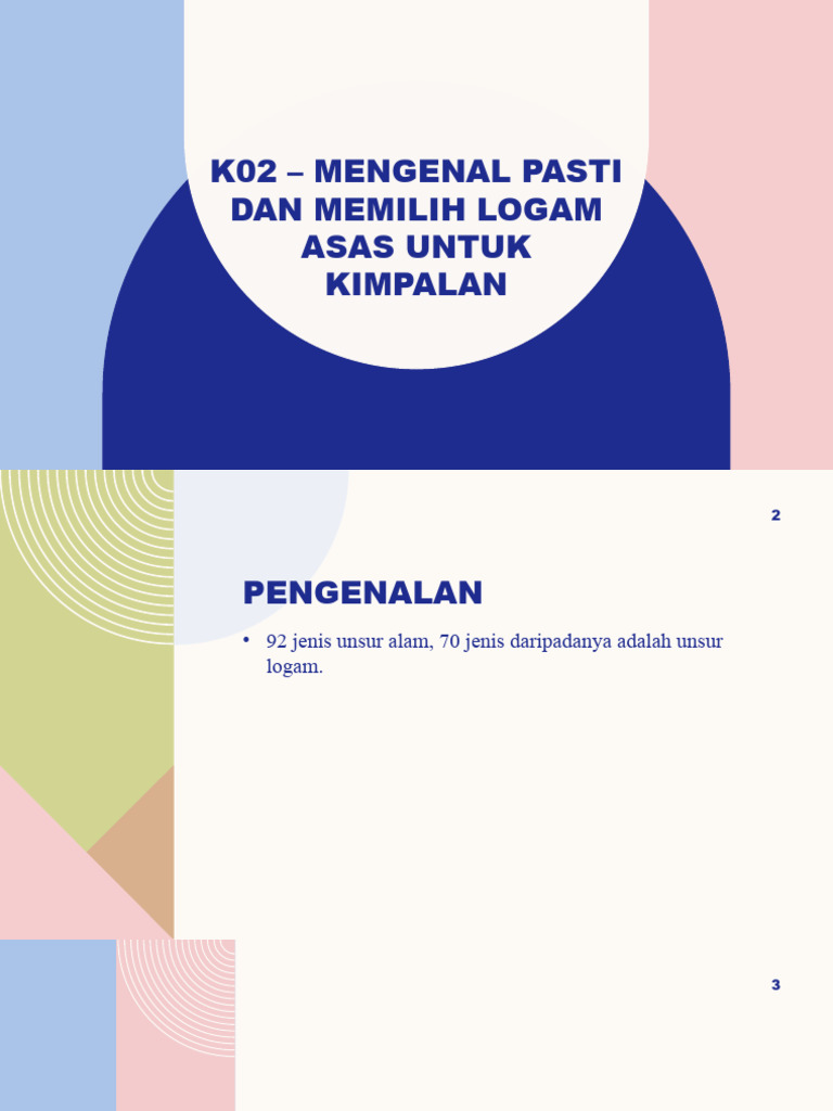 k02 - Mengenal Pasti Dan Memilih Logam Asas | PDF