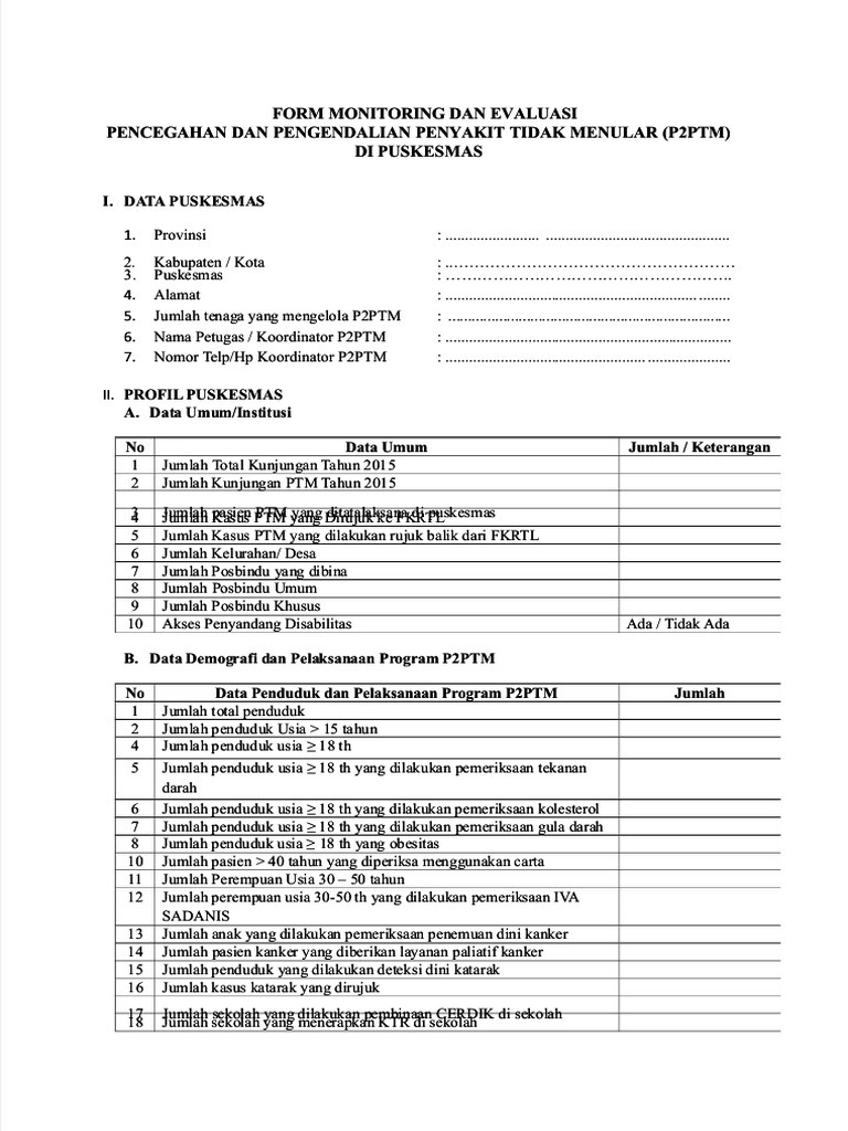 PDF Form Monev Puskesmas 1 - Compress | PDF