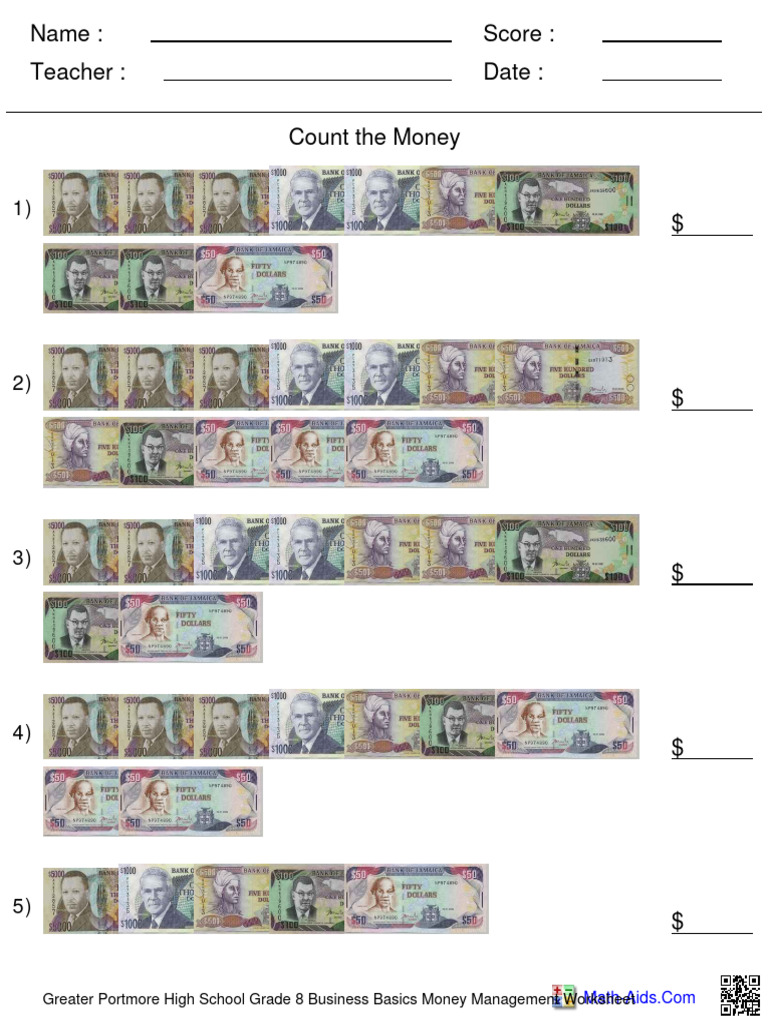Greater Portmore High School Grade 8 Business Basics Money Management ...