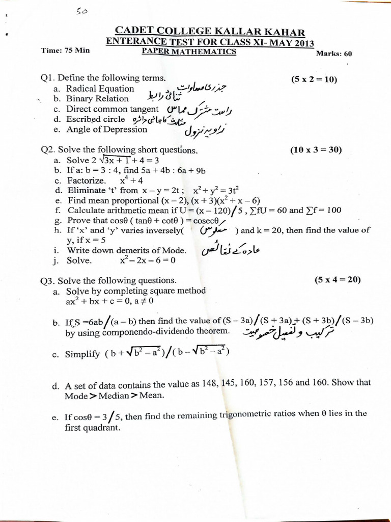 math-xi | PDF | Quadratic Equation | Mathematics