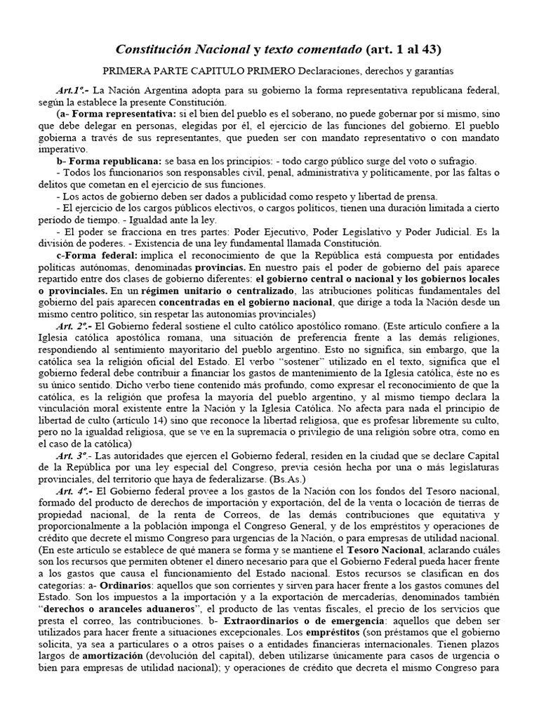 Constitucion Nacional Y De La Constitucion Nacional Pdf