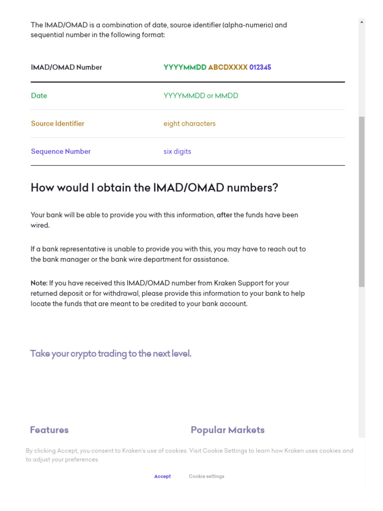 What Is A FedWire IMAD - OMAD Number - Kraken | PDF
