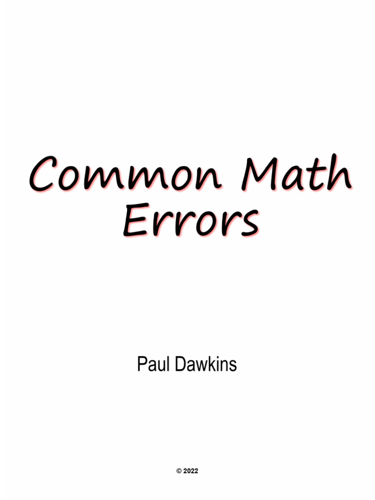 Common Math Errors | Download Free PDF | Equations | Trigonometric ...