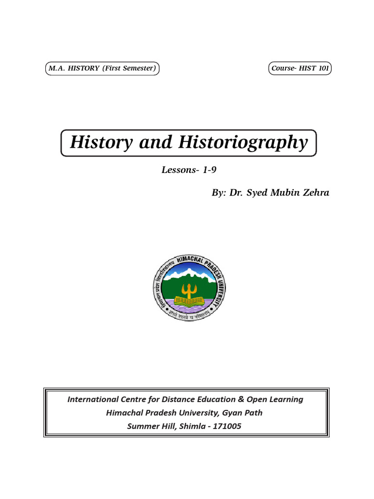 MA - History Ist Semester | PDF | Historiography | Historian