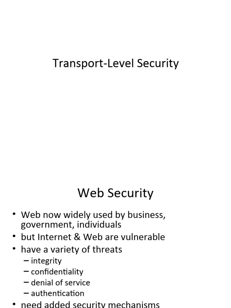 Transport-Level Security | PDF | Transport Layer Security | Secure Shell
