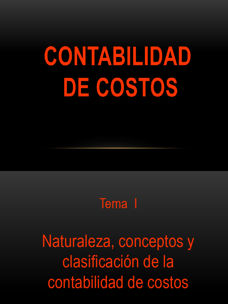 COSTOS I Tema 1 | PDF | Costo | Contabilidad