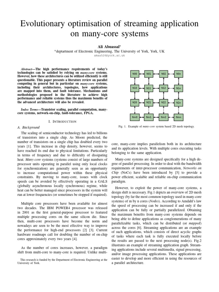 Streaming Application On Many Core Systems Pdf Multi Core Processor Parallel Computing