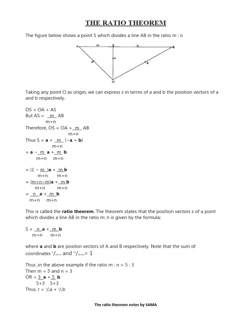 The Ratio Theorem | PDF | Vector Space | Ratio
