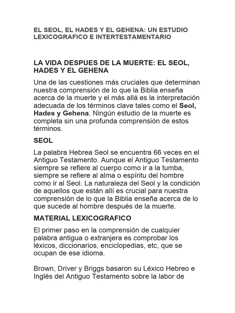 El Seol | PDF | Infierno | La resurrección de Jesús