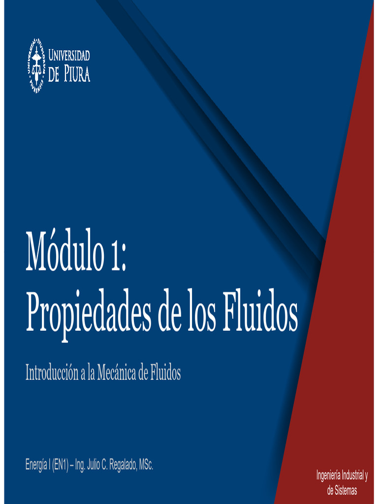 01 EN1 - M1 - Clase - 1 | PDF | Viscosidad | Dinámica de fluidos