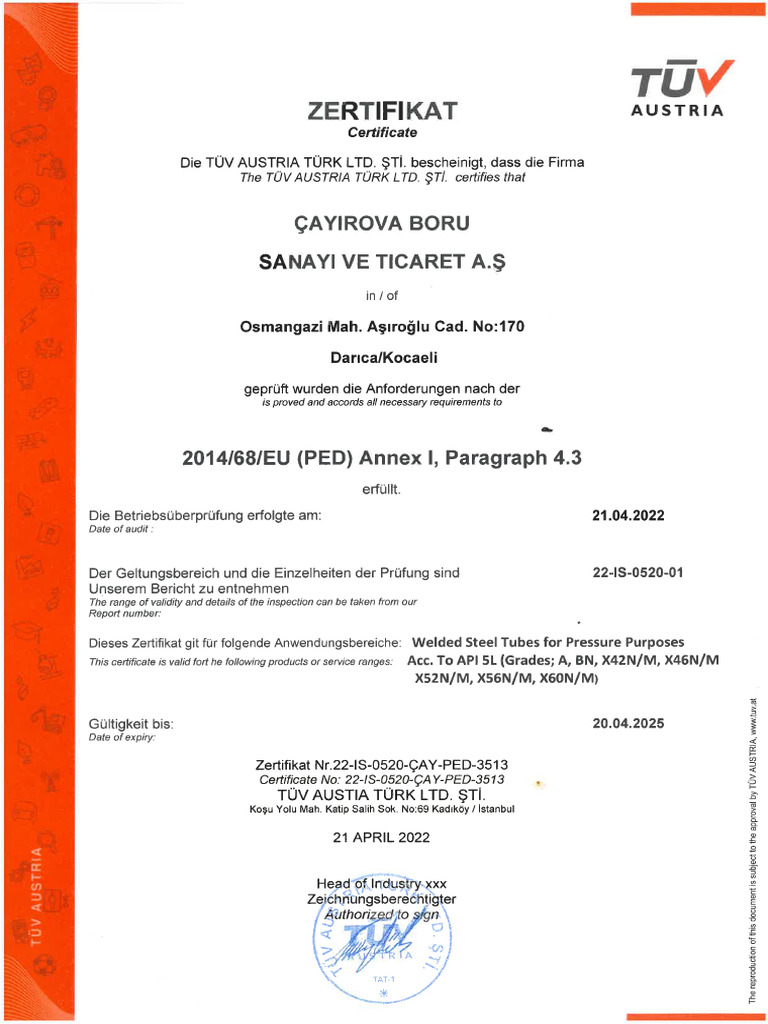 2014 68 Eu (Api 5L Ped) | PDF