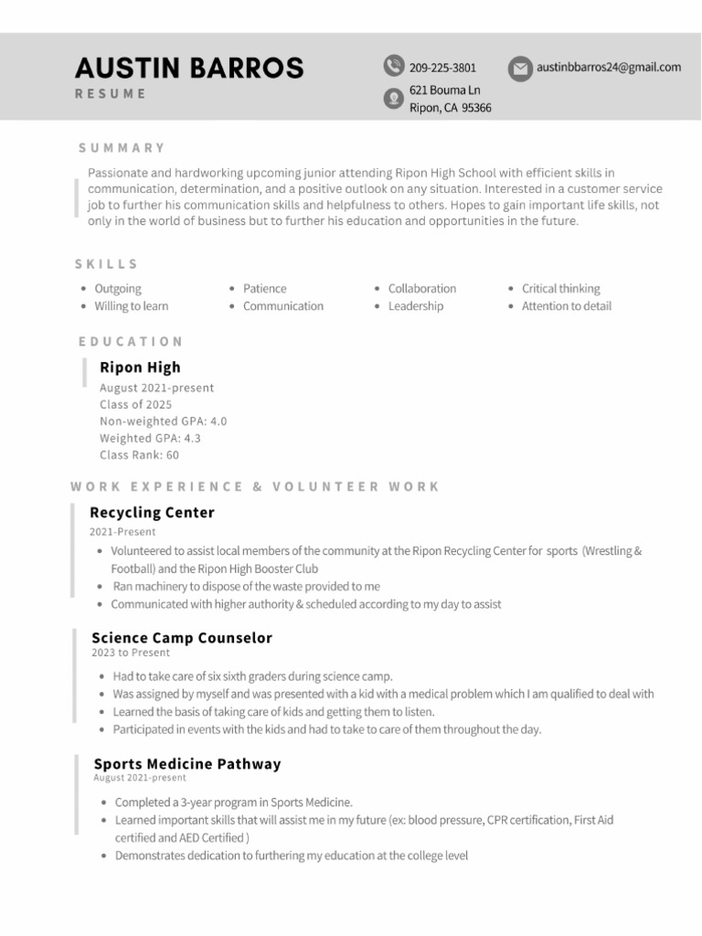 Austin Barros - Resume | PDF