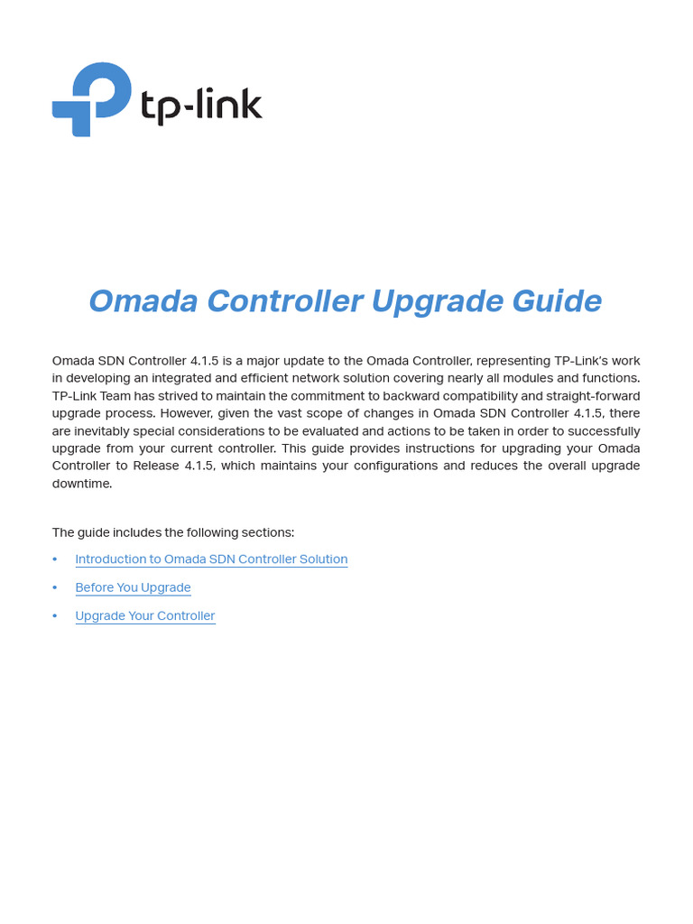 Omada Controller Upgrade Guide | PDF