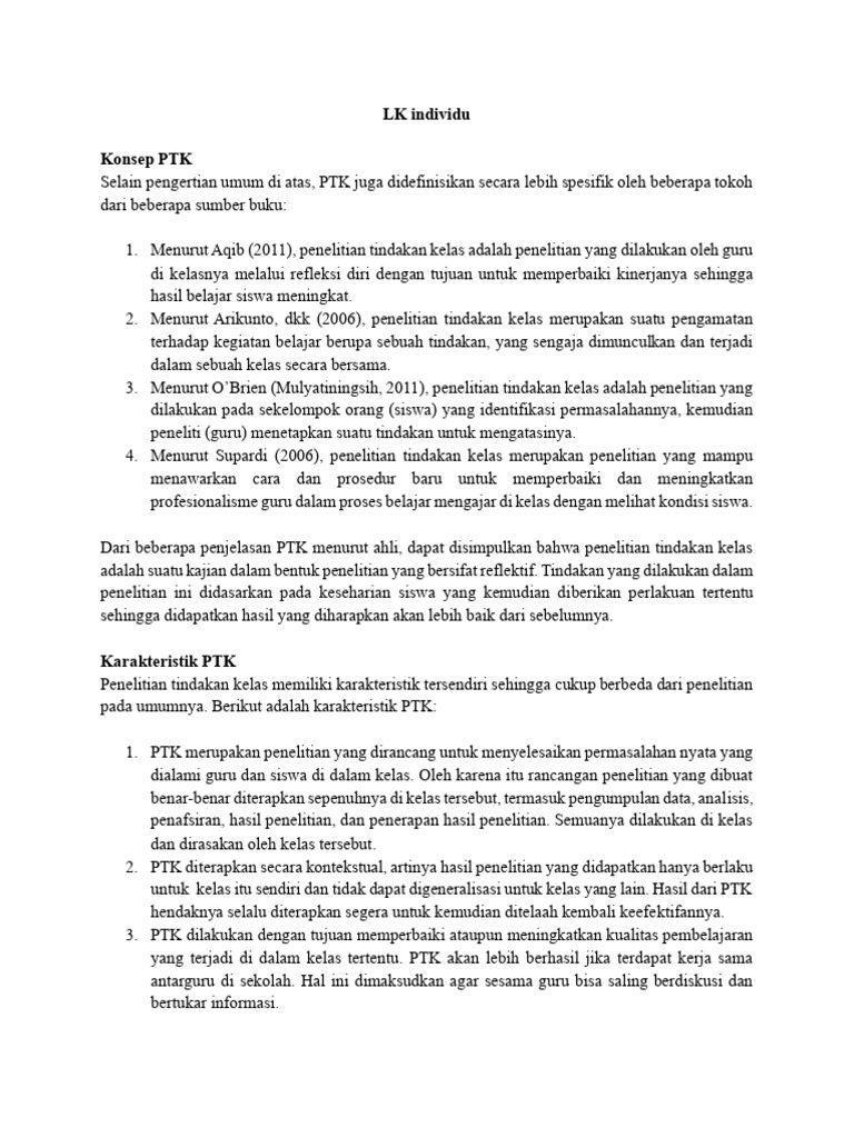 Topik 1. Eksplorasi Konsep - LK Individu | PDF
