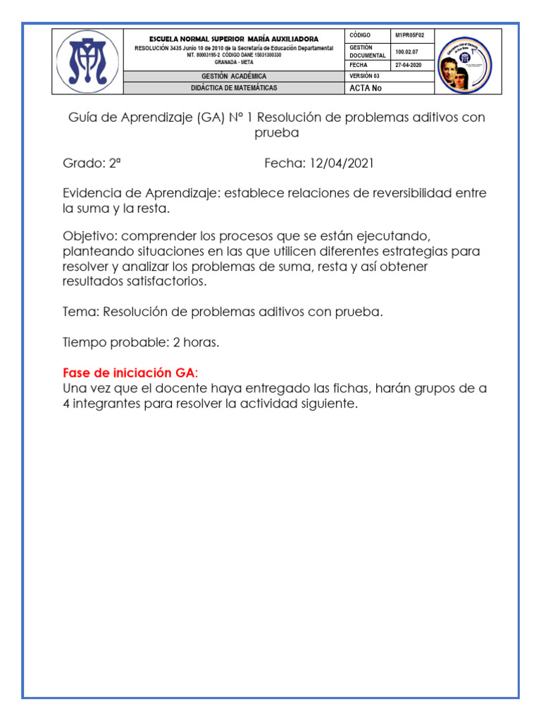 Guia de Aprendizaje 2 Grado | PDF | Cognición | Aprendizaje