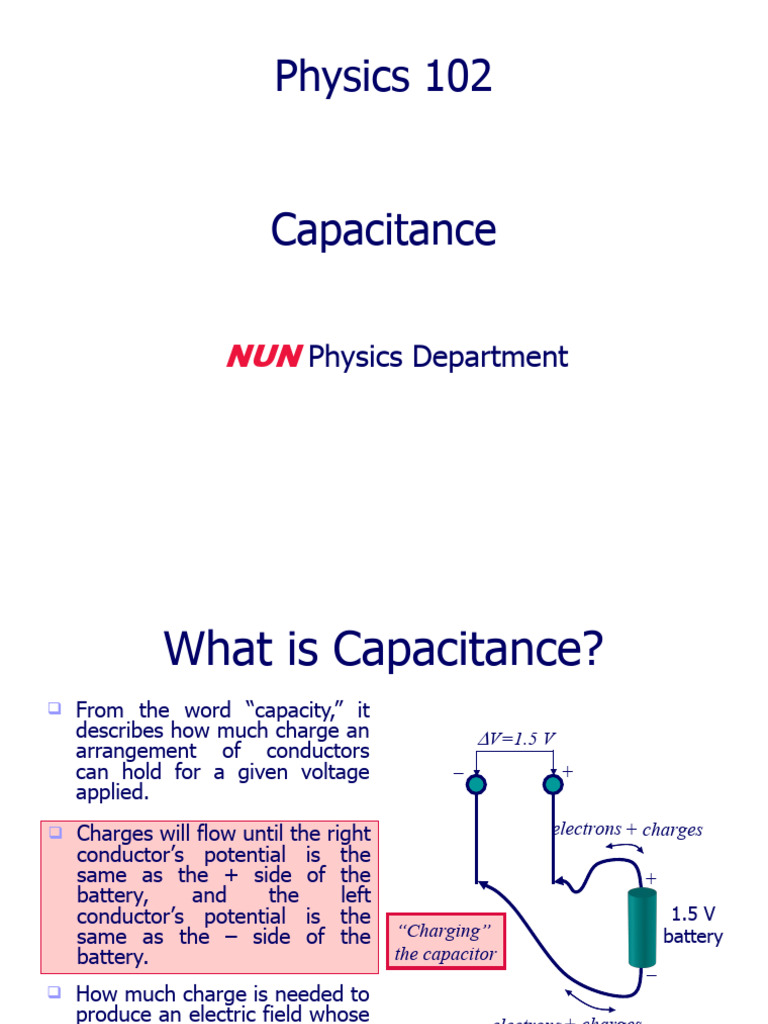Lecture 5 Capacitance Main | PDF | Capacitance | Capacitor