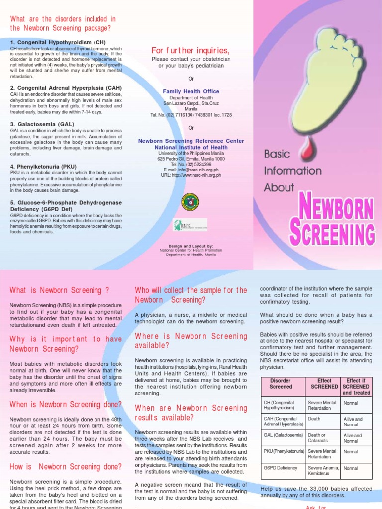Newborn Screening Brochure | Endocrine | Health Sciences