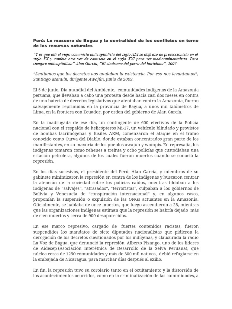 Bagua | PDF | Perú | Selva amazónica