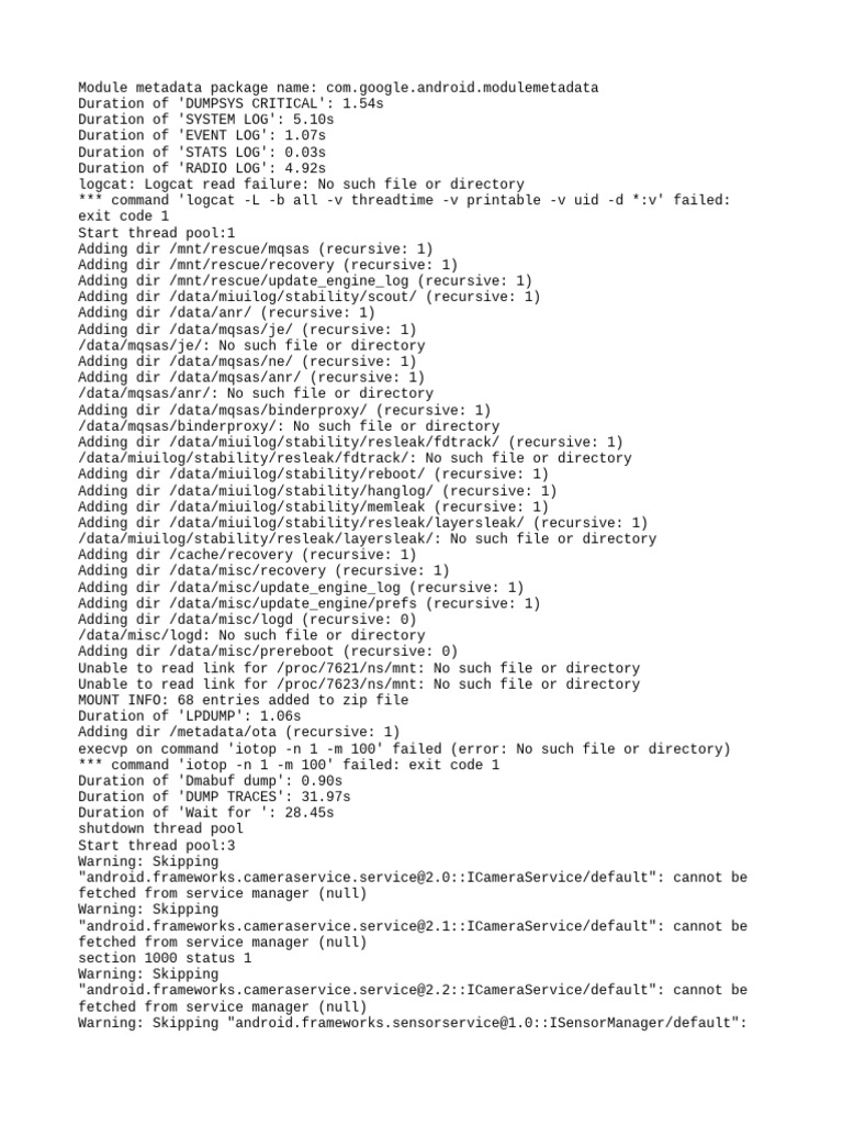 Android Module Metadata Logs | PDF | Operating System Technology | Computer Architecture